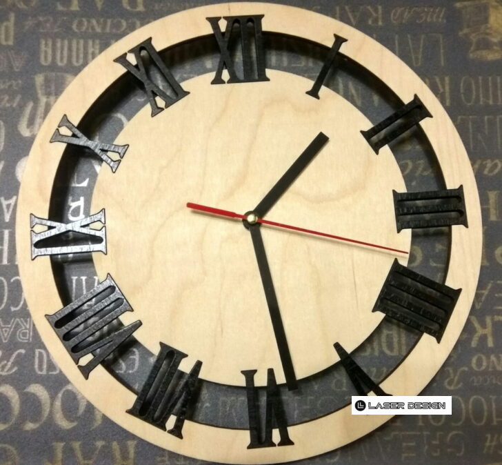 DXF File Large Roman Numeral Laser Cut Wall Clock - Free Download Laser ...
